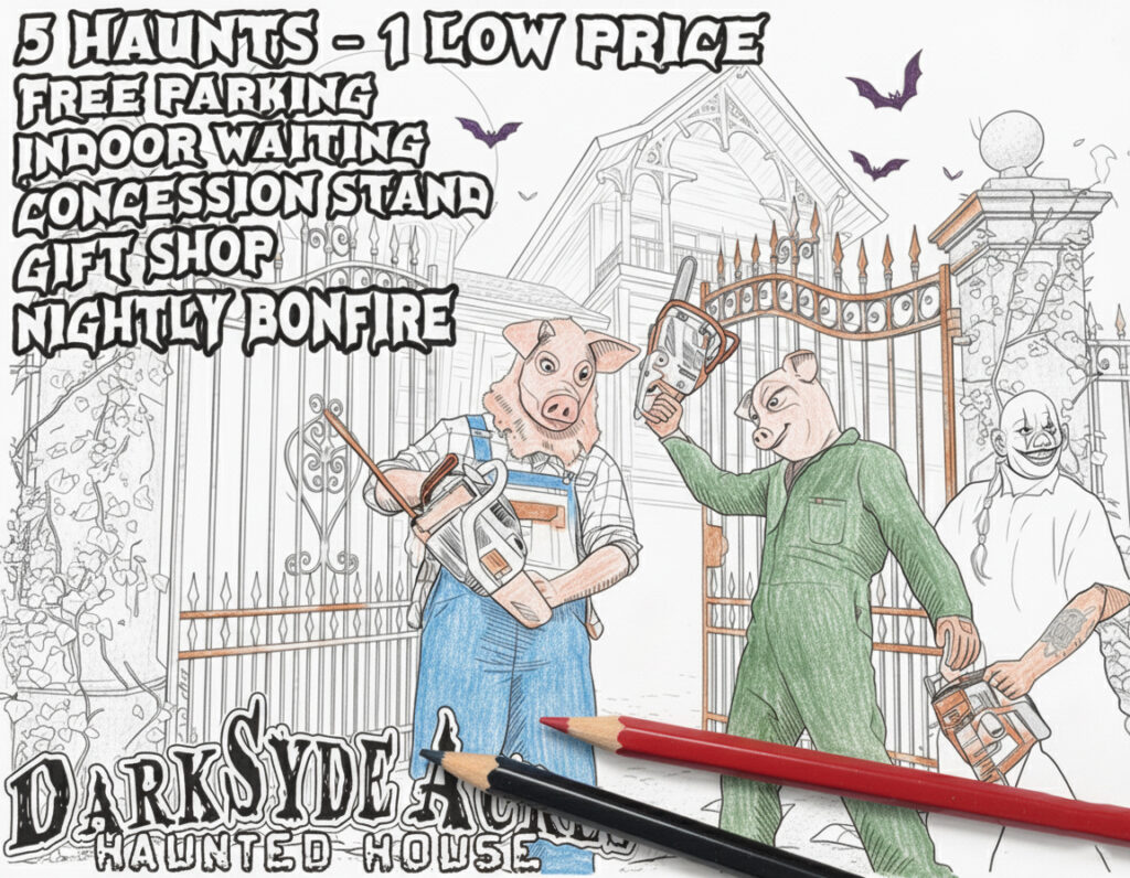 Coloring Page - DarkSyde Acres Haunted HouseDarkSyde Acres Haunted House
